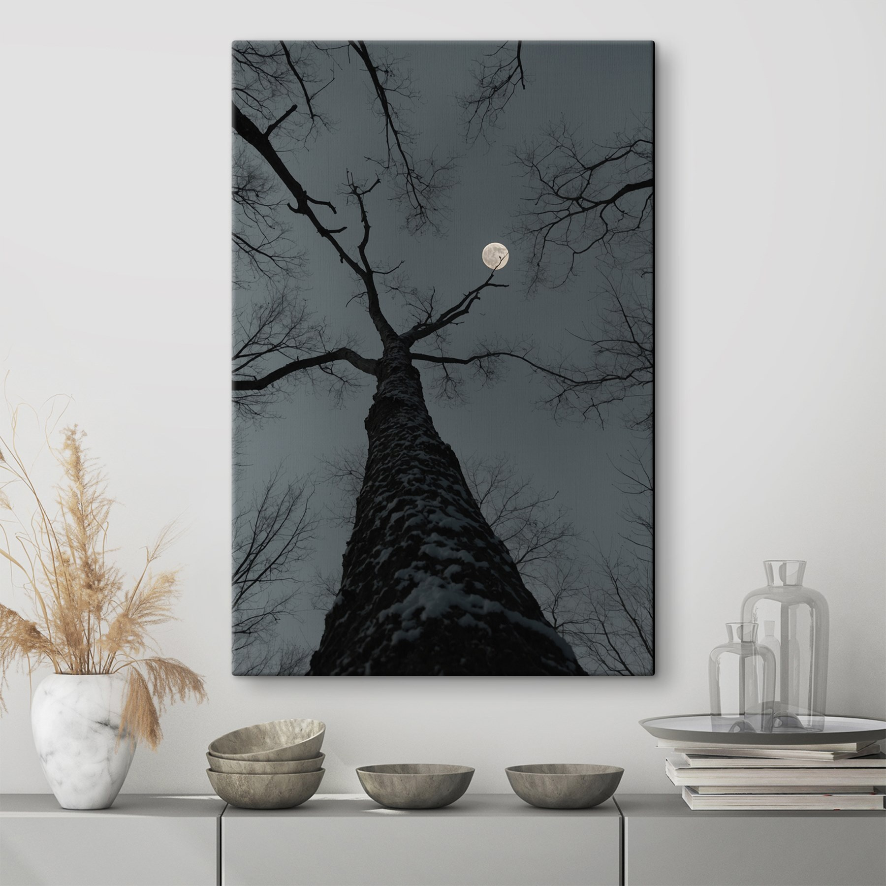 Tablouri Copac cu luna în fundal : s41320 - Tapeko.ro